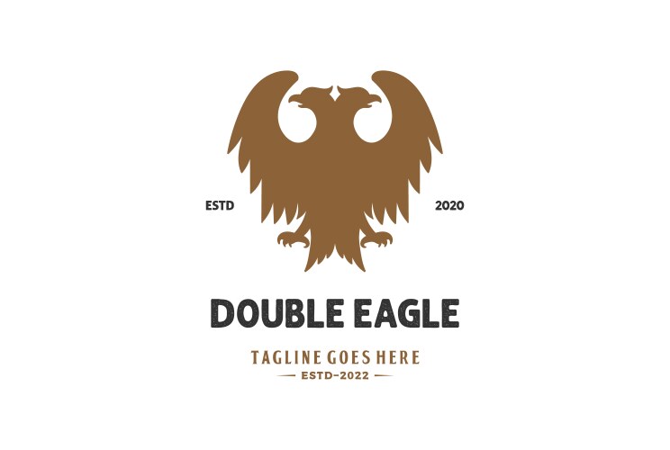 Simple minimalist twin two double eagle falcon Vector Image