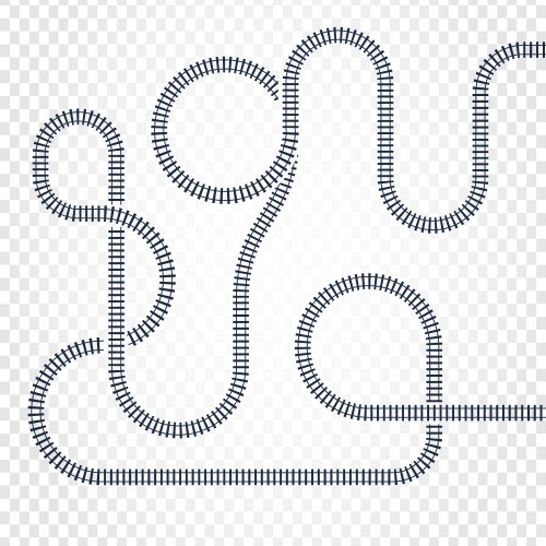 Railway line labyrinth and nodes map Royalty Free Vector