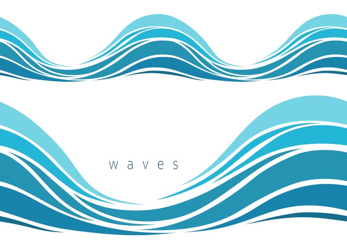 Marine seamless pattern with stylized blue waves Vector Image