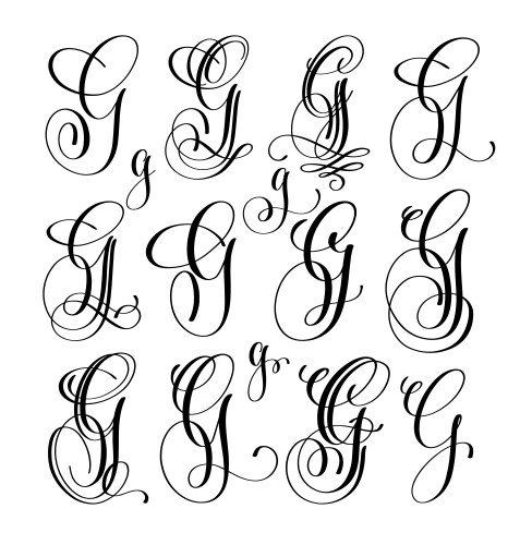 Calligraphy lettering script font a set hand Vector Image