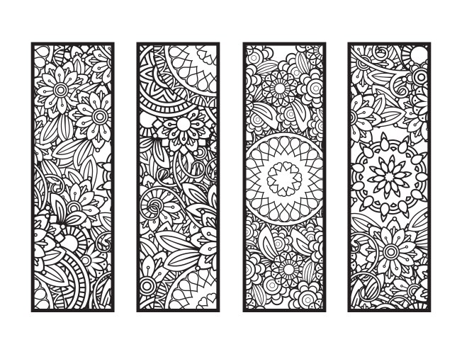 Template design bookmarks isolated coloring page Vector Image