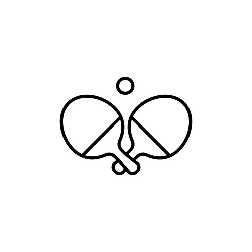 Ping pong icon set table tennis racket symbol Vector Image