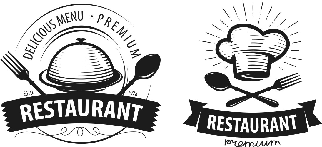 Restaurant logo eatery diner bistro label Vector Image