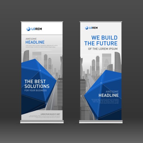 Construction roll up banner design template Vector Image