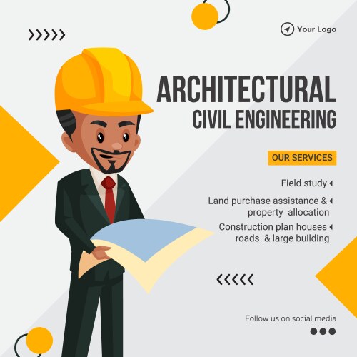 Flyer design of architectural civil engineering Vector Image