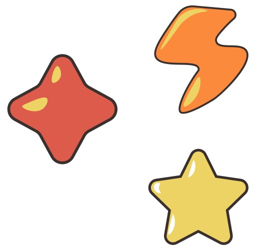 Cartoon emoticon cute star icon Royalty Free Vector Image