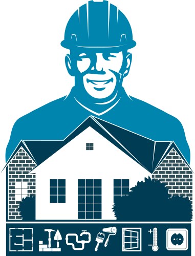 Construction man helmet uniform pictograph Vector Image