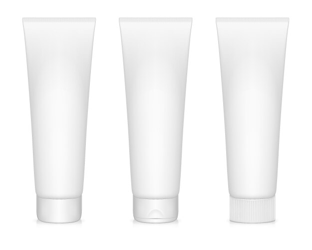 White cosmetic tube mockup cream package Vector Image