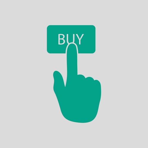 Finger push the buy button icon Royalty Free Vector Image