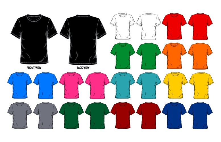 T-Shirt Template Front and Back Vector Images (over 17,000)