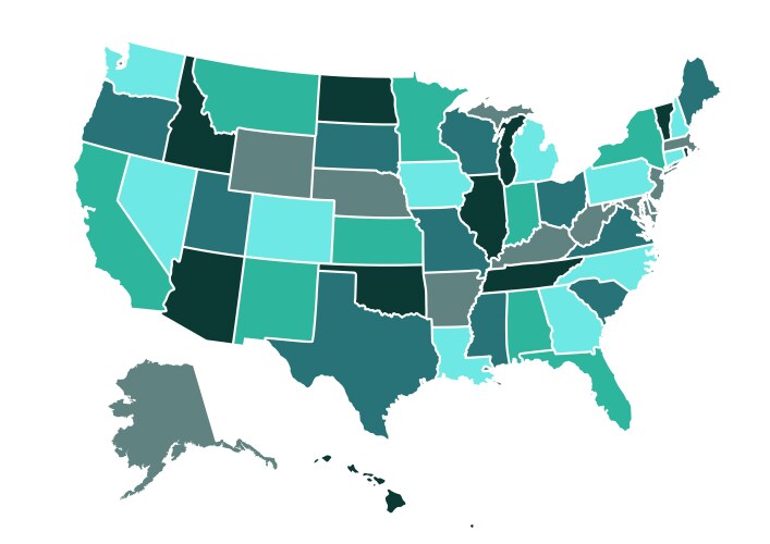 vector map of us with state lines