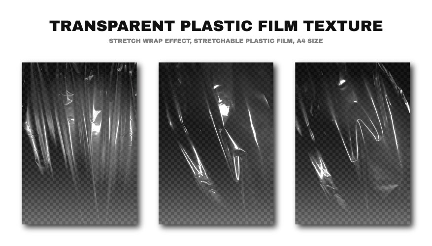 Plastic wrap texture overlay effect polyethylene Vector Image
