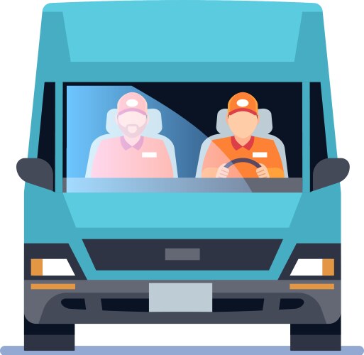 Front view of a cargo ship Royalty Free Vector Image