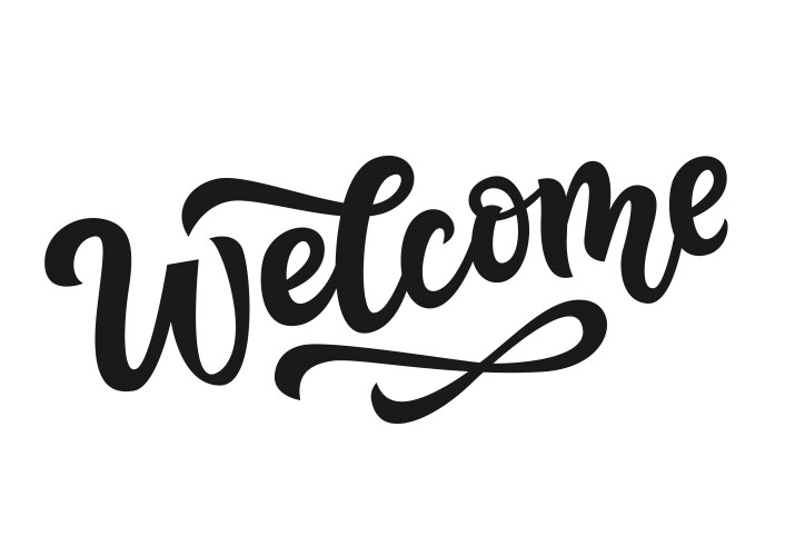 Welcome lettering sign handwritten modern brush Vector Image