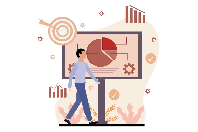 Business flat design Royalty Free Vector Image