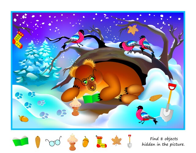 Find 20 hidden objects in picture hamsters Vector Image