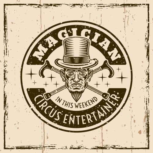 Magic show and illusionists emblem logo Royalty Free Vector