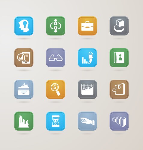 Business and finance icons set Royalty Free Vector Image