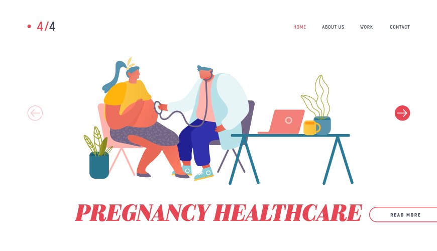 Cartoon ultrasound pregnancy screen concept Vector Image