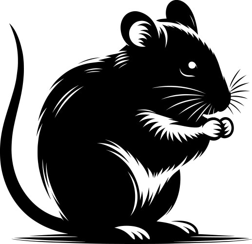 Cute little hamster silhouette isolated Royalty Free Vector