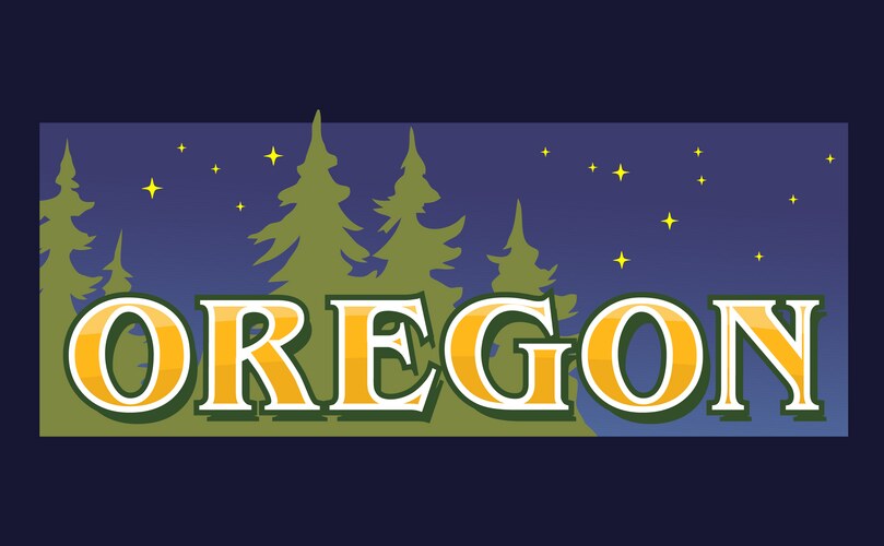 Oregon state with beautiful views Royalty Free Vector Image