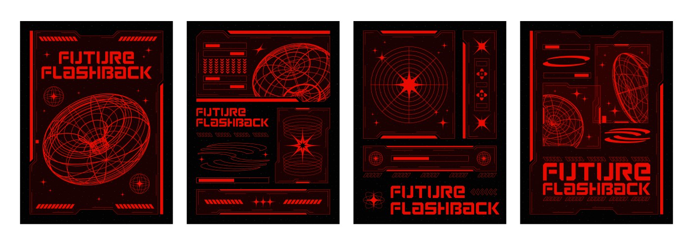 Y2k aesthetic poster design template Royalty Free Vector