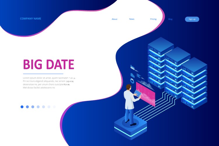 Big data storage and cloud computing technology Vector Image