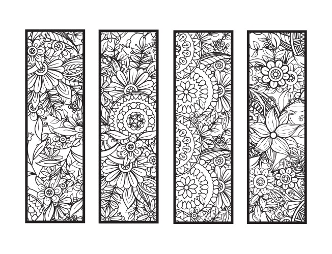 Coloring bookmarks set Royalty Free Vector Image