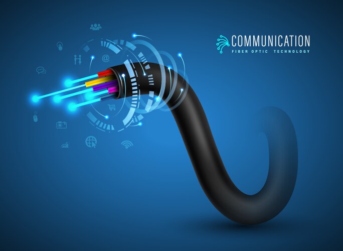 Fiber optic cable Royalty Free Vector Image - VectorStock