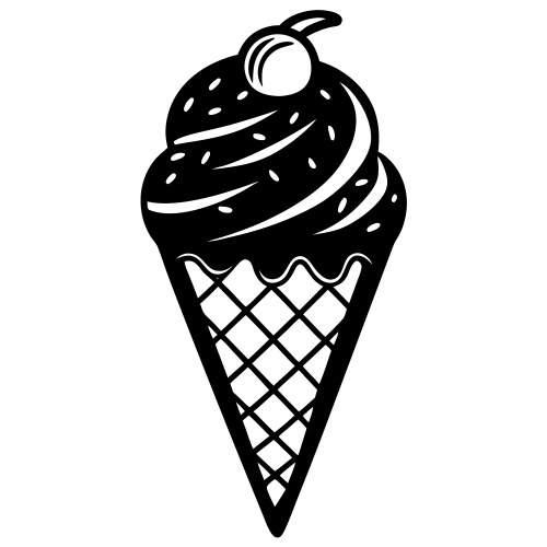 Black and White Ice Cream Cone Vector Images (over 21,000)