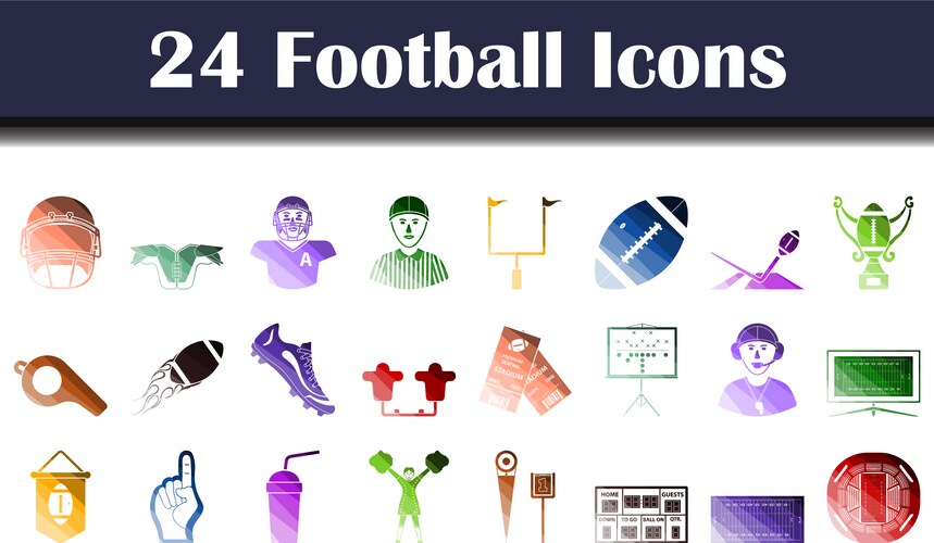 Football icon set Royalty Free Vector Image - VectorStock