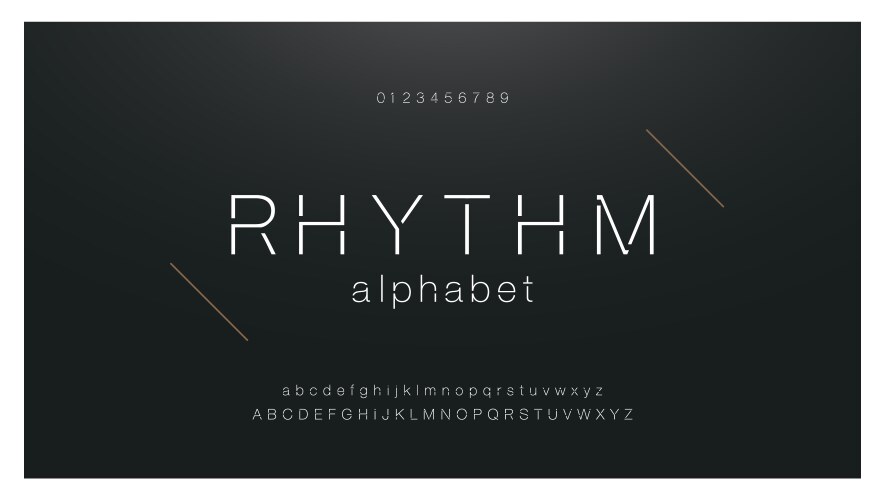 Minimal font - modern futuristic design Royalty Free Vector