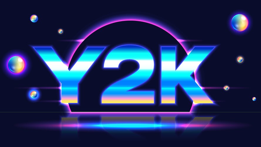 Y2k music background banner Royalty Free Vector Image