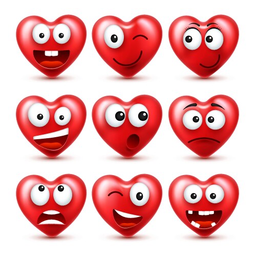 Heart emoticon emoji Royalty Free Vector Image