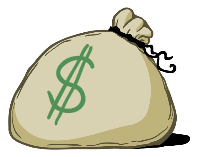 Money bag cartoon Royalty Free Vector Image - VectorStock