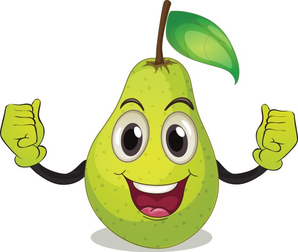 Funny pear fruit cartoon Royalty Free Vector Image