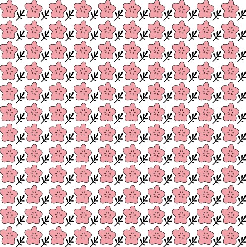 Retro pink floral pattern background wallart Vector Image