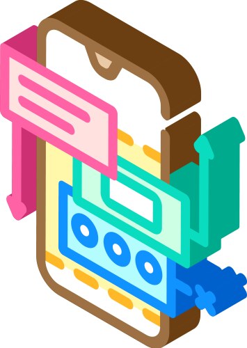Parallax scrolling ux ui design isometric icon Vector Image Parallax scrolling ux ui design isometric icon Vector Image