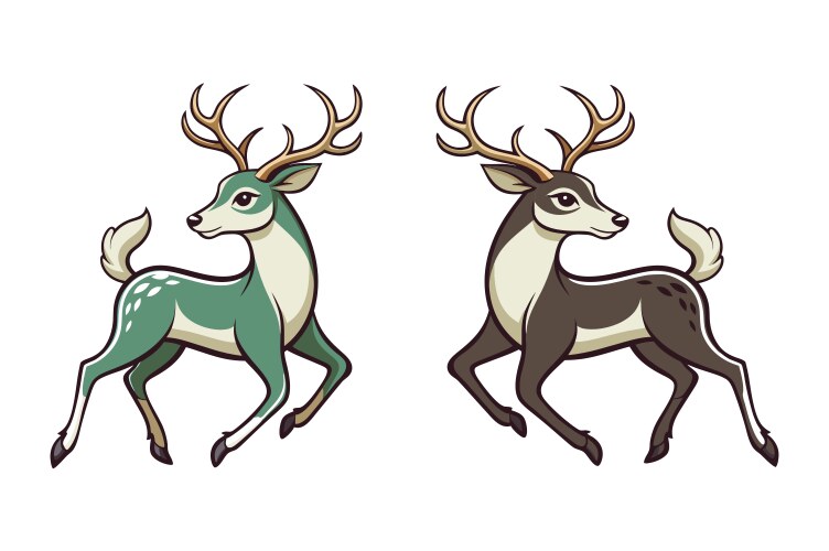 Sika deer axis samba isolated Royalty Free Vector Image