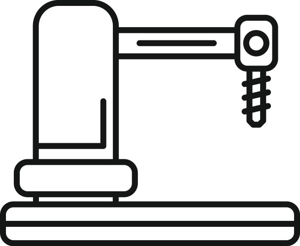 Industrial robot arm working on production line Vector Image