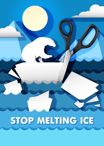 Glacier melting and global warming natural Vector Image