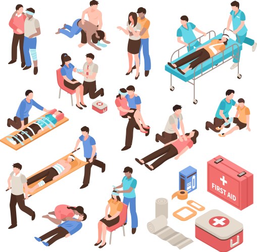 First aid medical poster seamless background Vector Image