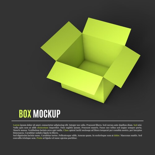 Open box mockup template top view Royalty Free Vector Image