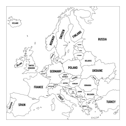 Europe map Royalty Free Vector Image - VectorStock
