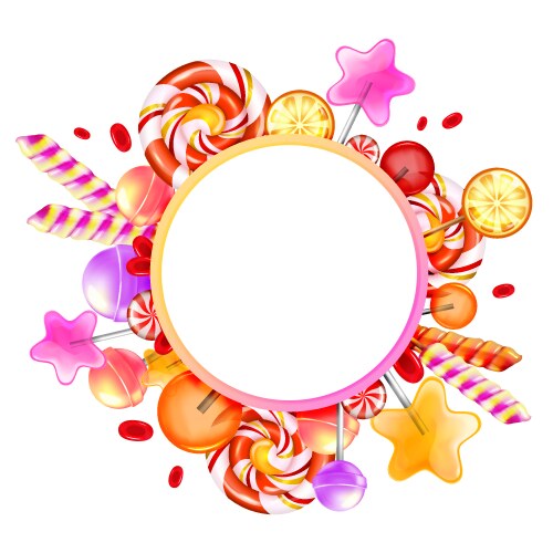 Love sweet shop logo with many sweets Royalty Free Vector