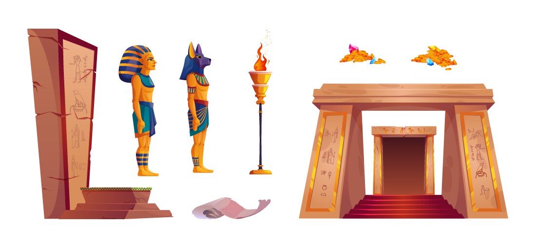 Egyptian symbols of ancient civilization big set Vector Image
