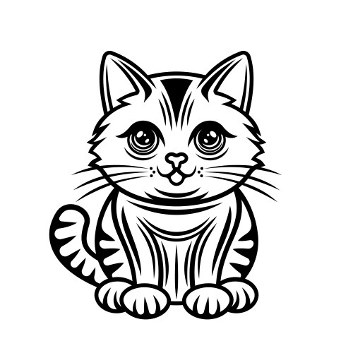 Striped cat Royalty Free Vector Image - VectorStock