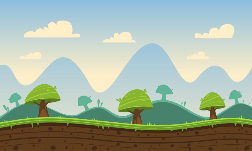 Cartoon game background Royalty Free Vector Image