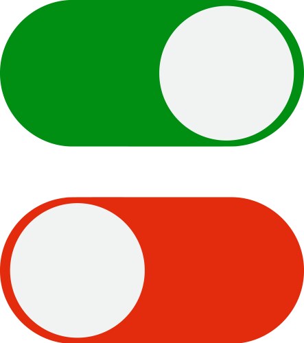 Toggle switch interface buttons gray elements Vector Image