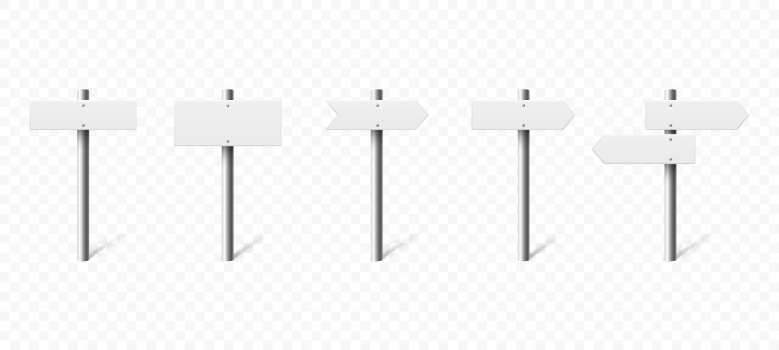 3d realistic sign post set blank Royalty Free Vector Image